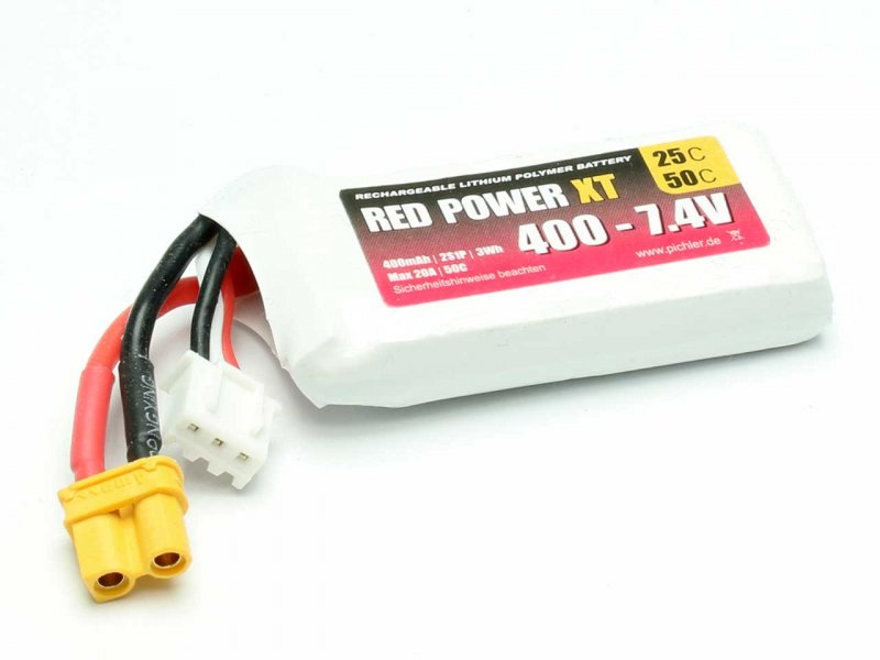 LiPo battery RED POWER XT 400 - 7,4V, 7,30