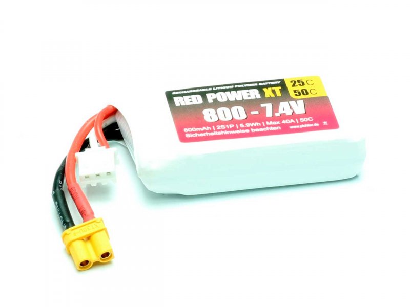 LiPo battery RED POWER XT 800 - 7,4V, 9,40