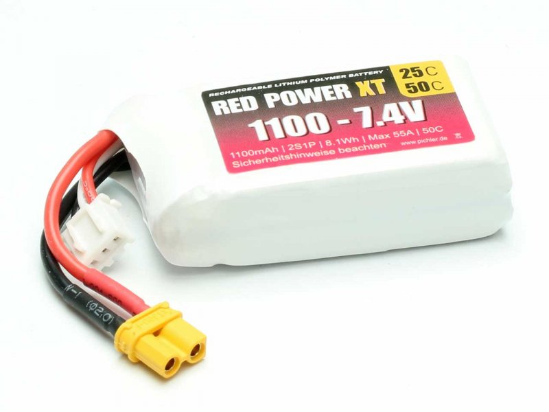 LiPo battery RED POWER XT 1100 - 7,4V, 10,95