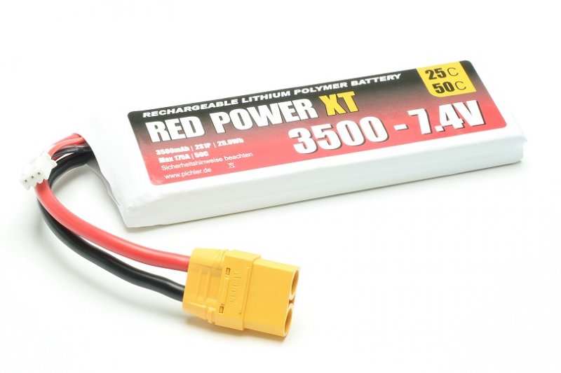 LiPo battery RED POWER XT 3500 - 7,4V, 28,30