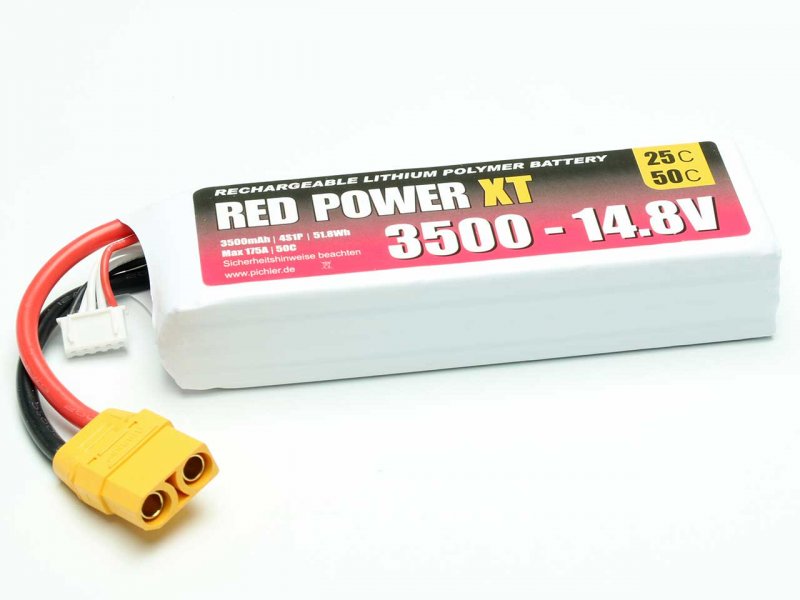LiPo battery RED POWER XT 3500 - 14,8V, 53,50