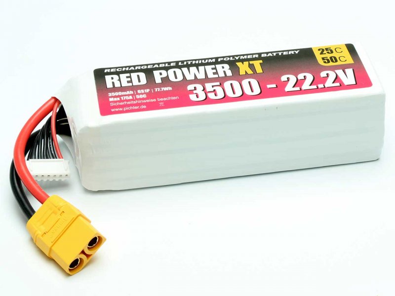 LiPo battery RED POWER XT 3500 - 22,2V, 78,75