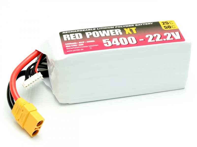 LiPo battery RED POWER XT 5400 - 22,2V, 112,25