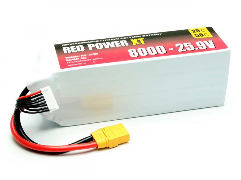 LiPo Akku RED POWER XT 8000 - 25.9V, 197,65