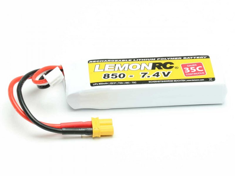 LiPo battery LEMONRC 850 - 7.4V (35C), 10,95