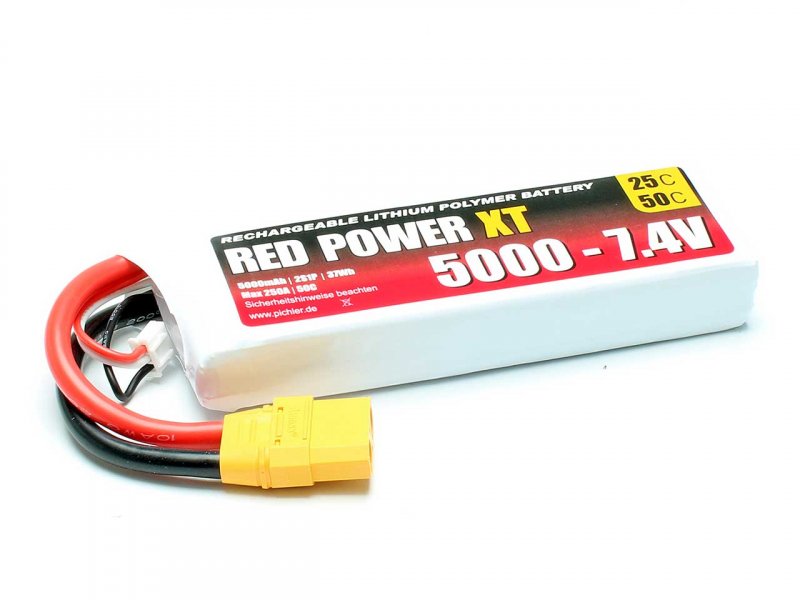 LiPo battery RED POWER XT 5000 - 7,4V, 35,00