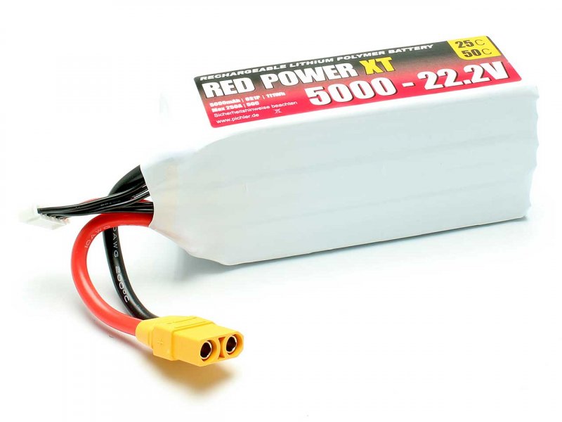 LiPo battery RED POWER XT 5000 - 22,2V, 99,00